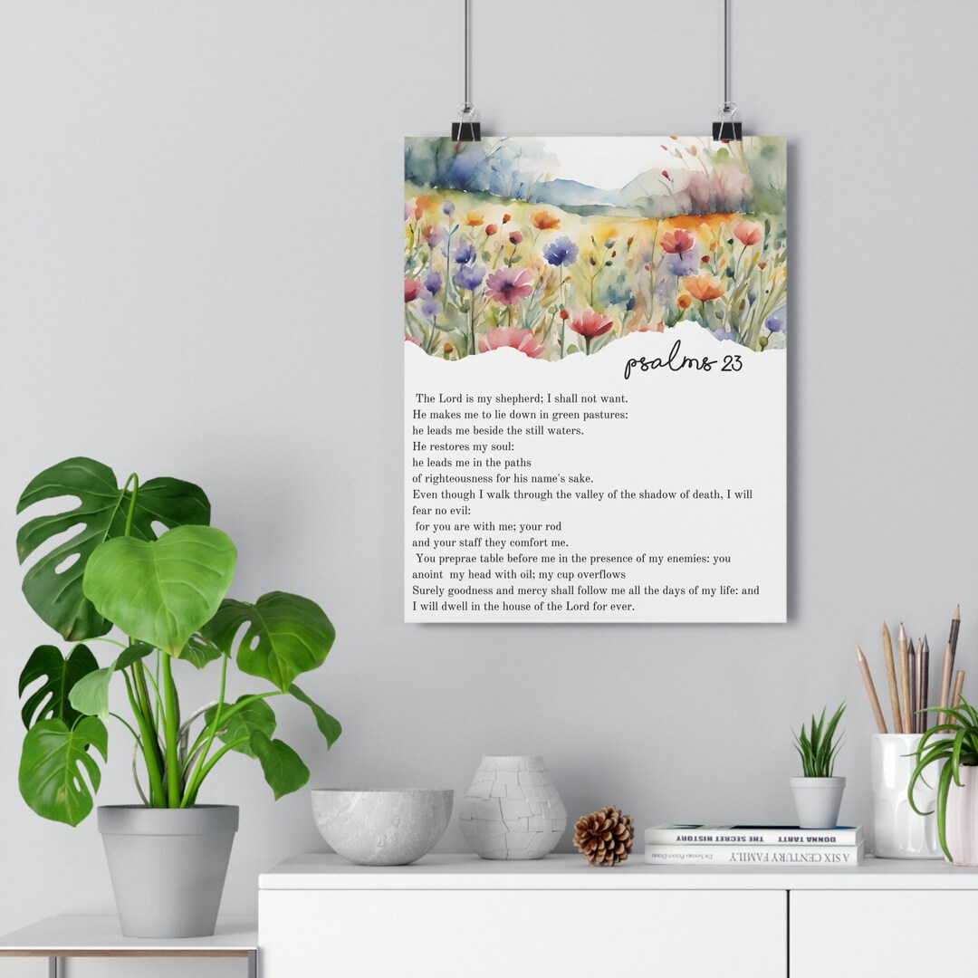 Psalm 23 the Lord is My Shepherd Bible Verse Wall Art Print - Etsy