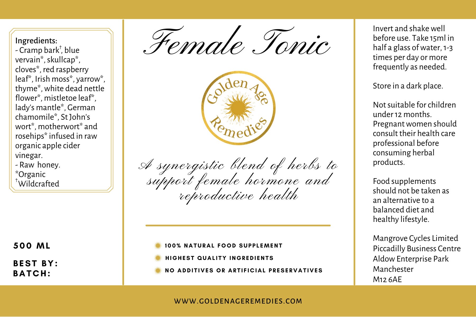 Female Tonic: A Synergistic Blend of Herbs to Support Female Hormone ...