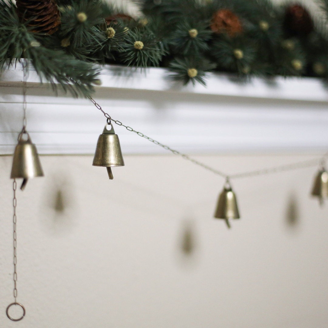 Antique Gold Finish Bell Garland, Brass Bell Chain Garland ...