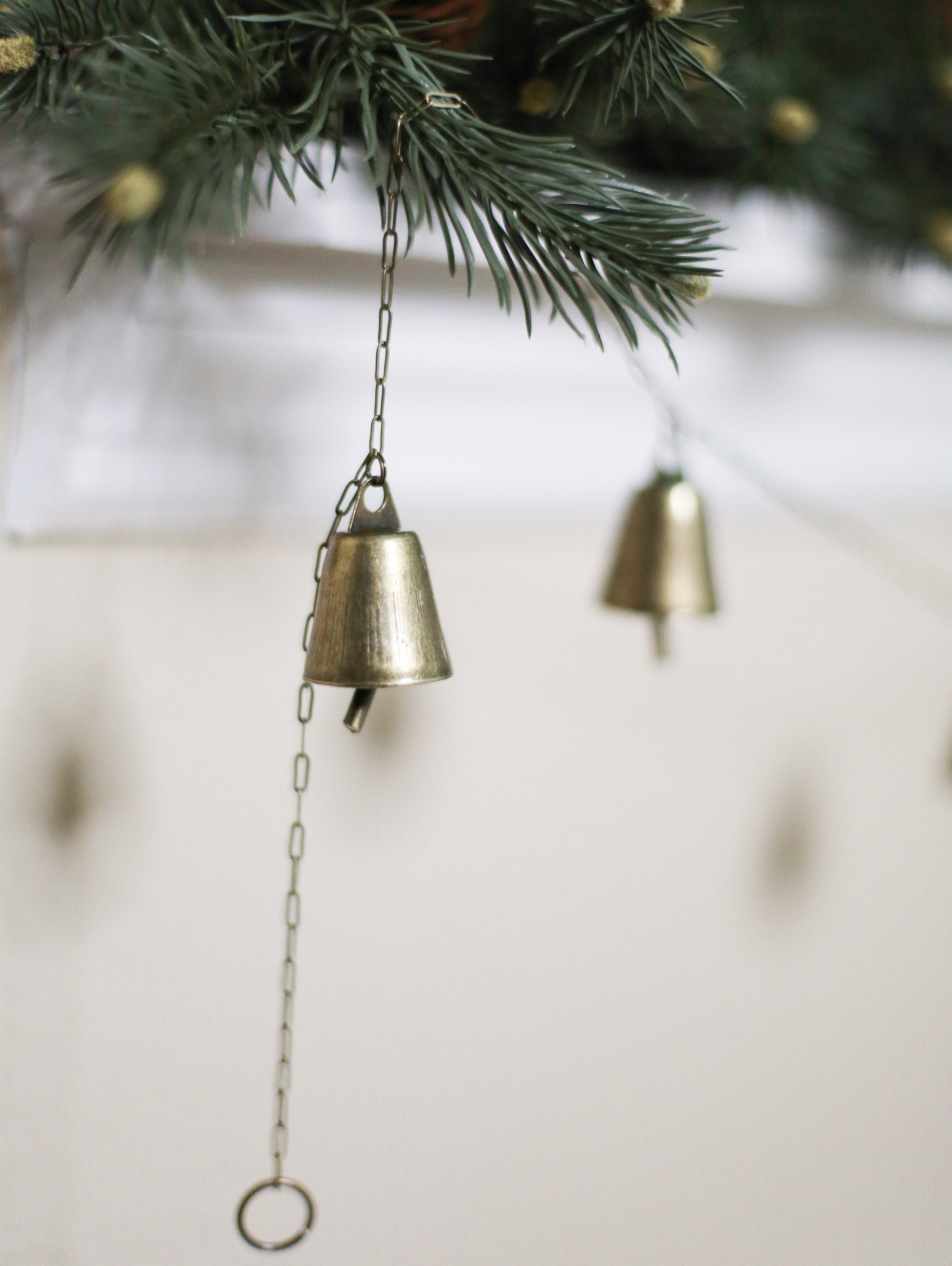 Antique Gold Finish Bell Garland, Brass Bell Chain Garland ...