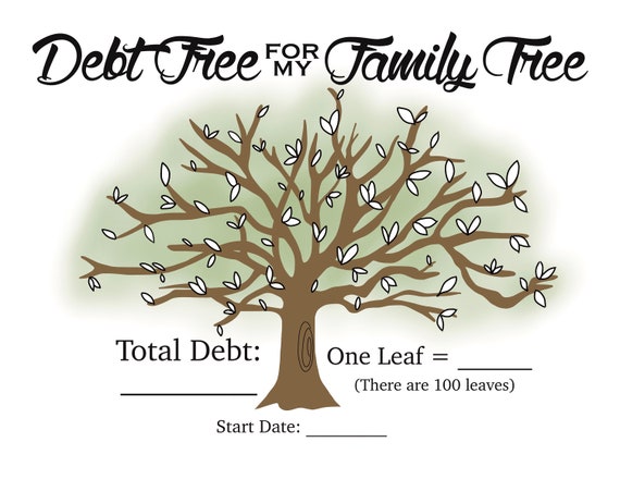 Debt Payoff Tracker Family Tree New Years Finance Goals | Etsy
