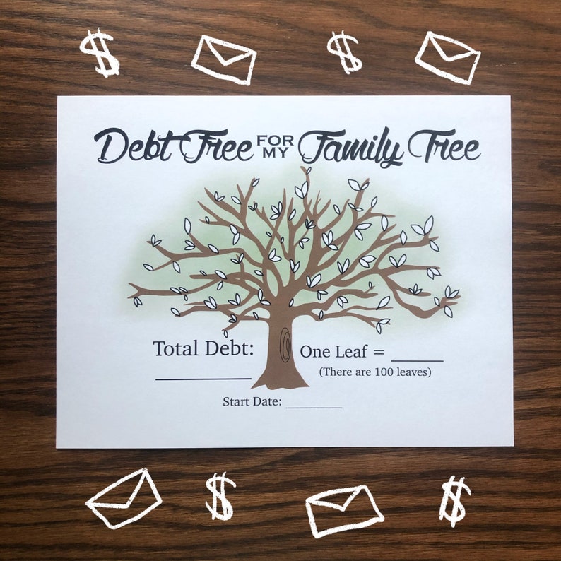 Debt Payoff Tracker Family Tree New Years Finance Goals - Etsy