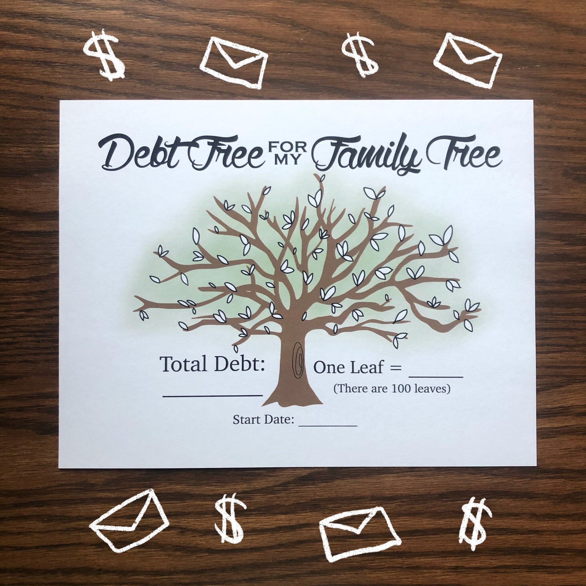 Debt Payoff Tracker Family Tree New Years Finance Goals - Etsy