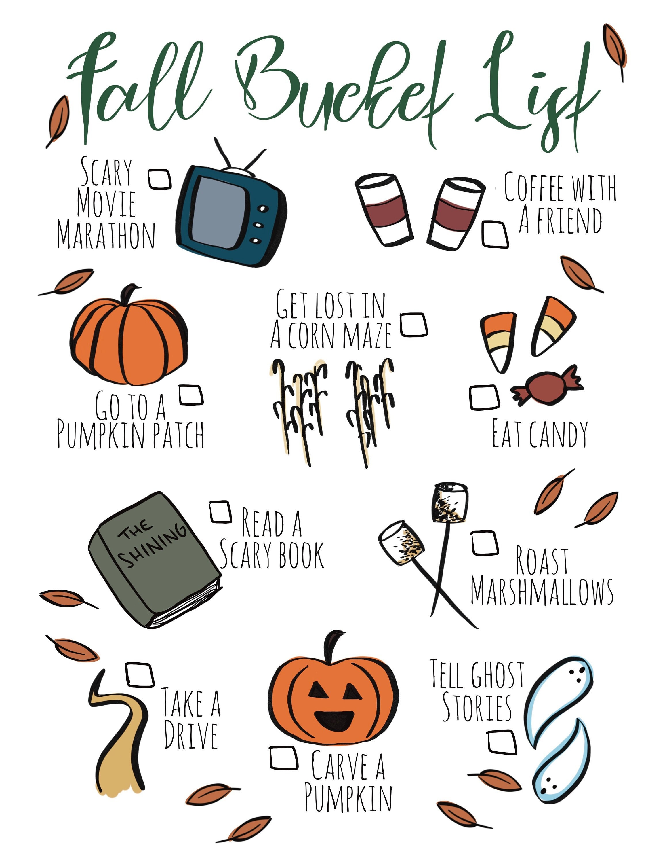 Fall Bucket List, Spooky Season List, Fall Printable, Family Bucket ...