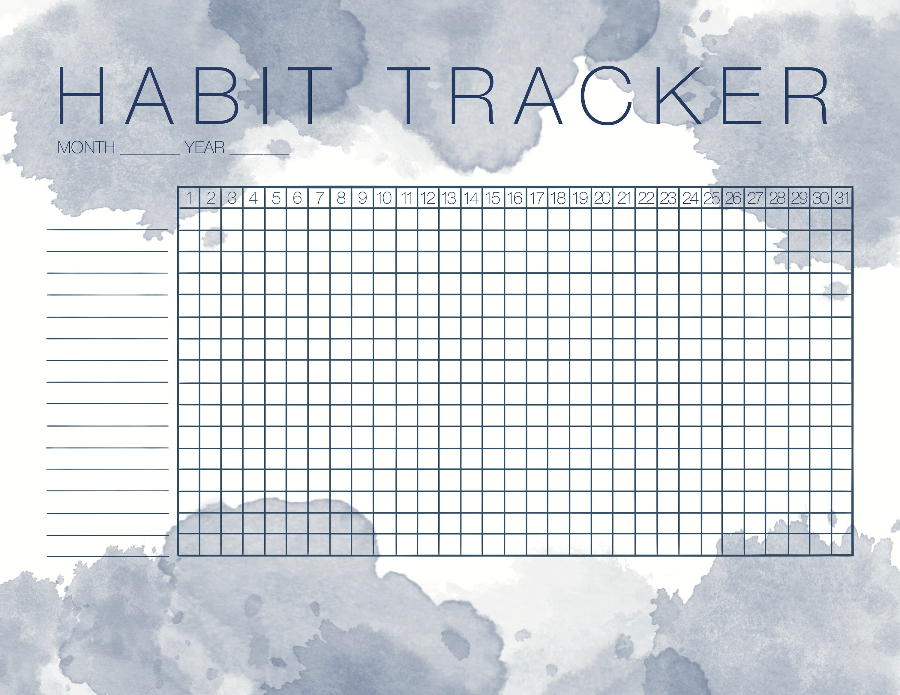 Habit Tracker Printable Bullet Journal Inserts Habit - Etsy