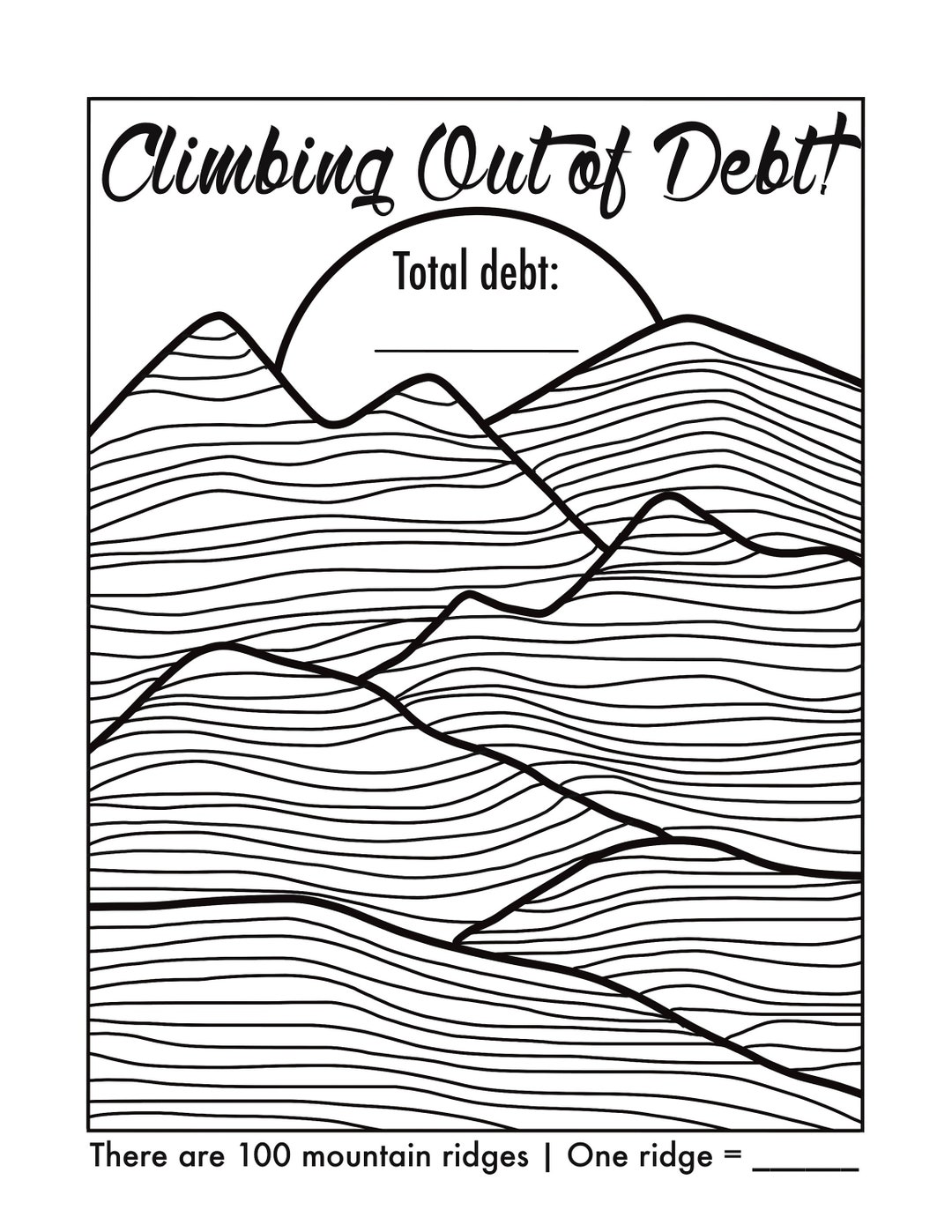 Debt Payoff Tracker, New Years, Finance Goals, Debt Coloring Page, Debt ...