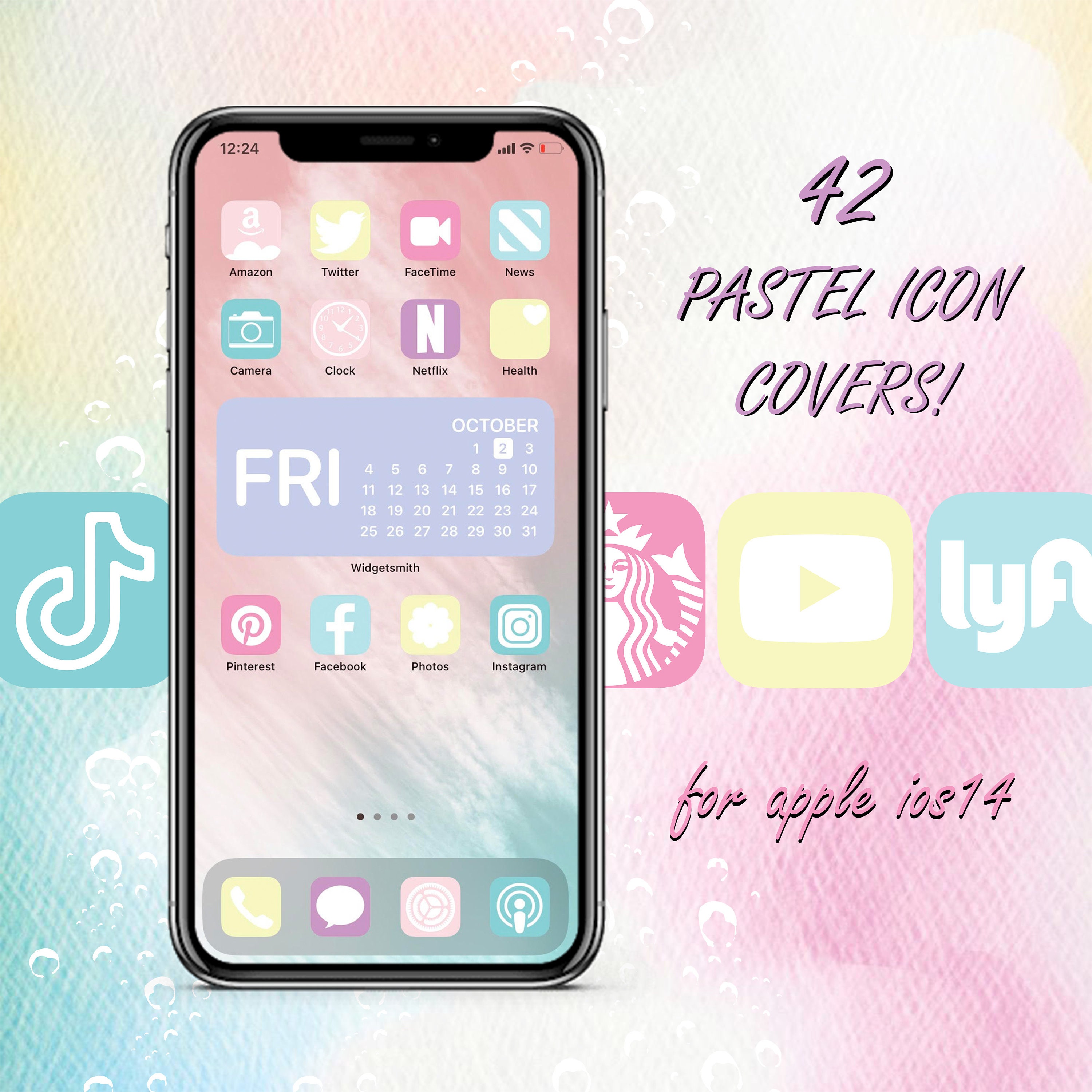 42 Iconos de la aplicación Pastel IOS14 - Etsy España