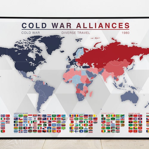 Cold War Alliances World 1980 Map Print/sticker - Etsy