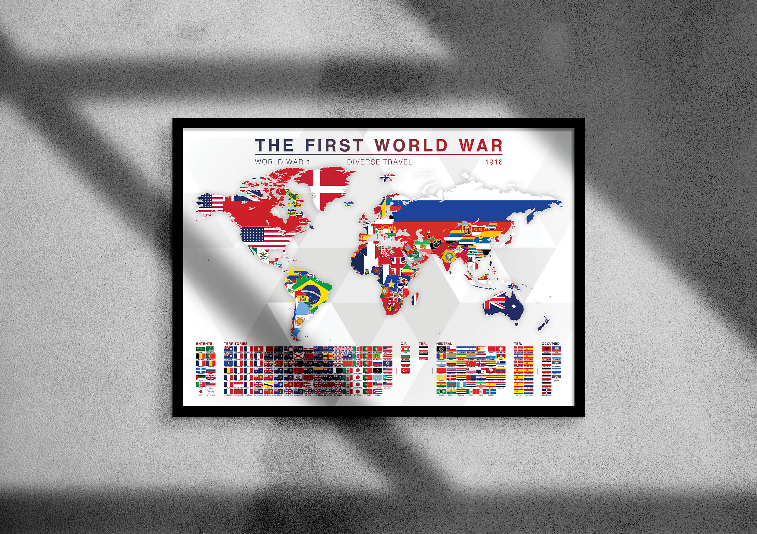 The First World War (18/09/1916) - Map Print - Etsy