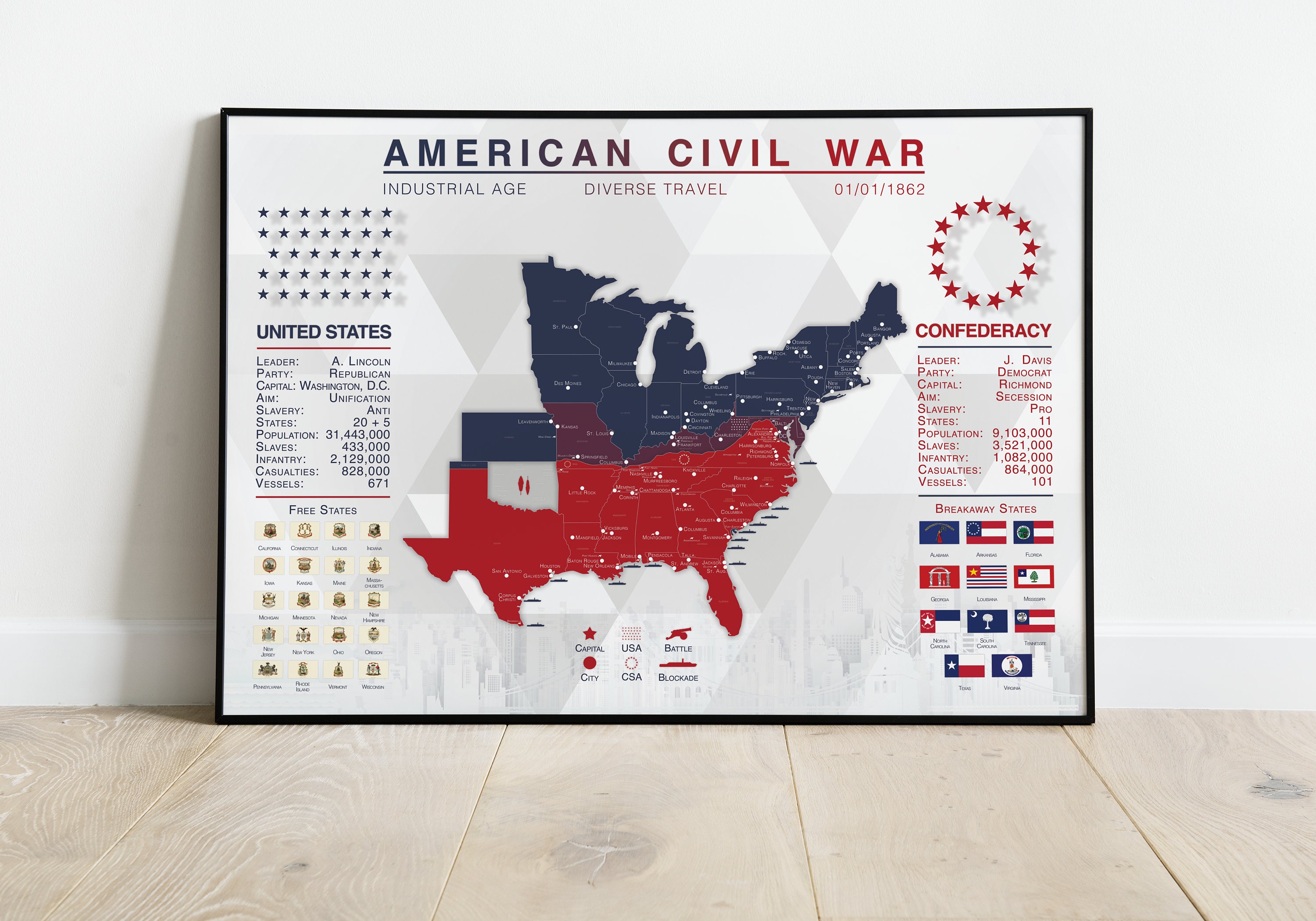 Printable Civil War Map Printable Maps