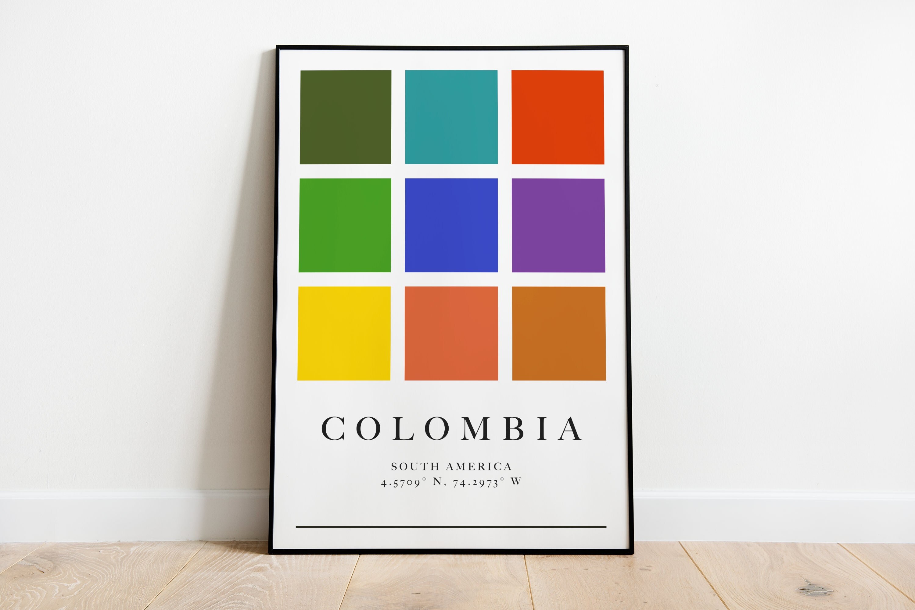 Colombia - Minimalist Colour Palette Poster/sticker - Etsy