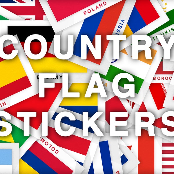 Custom Country Flag Stickers - Etsy