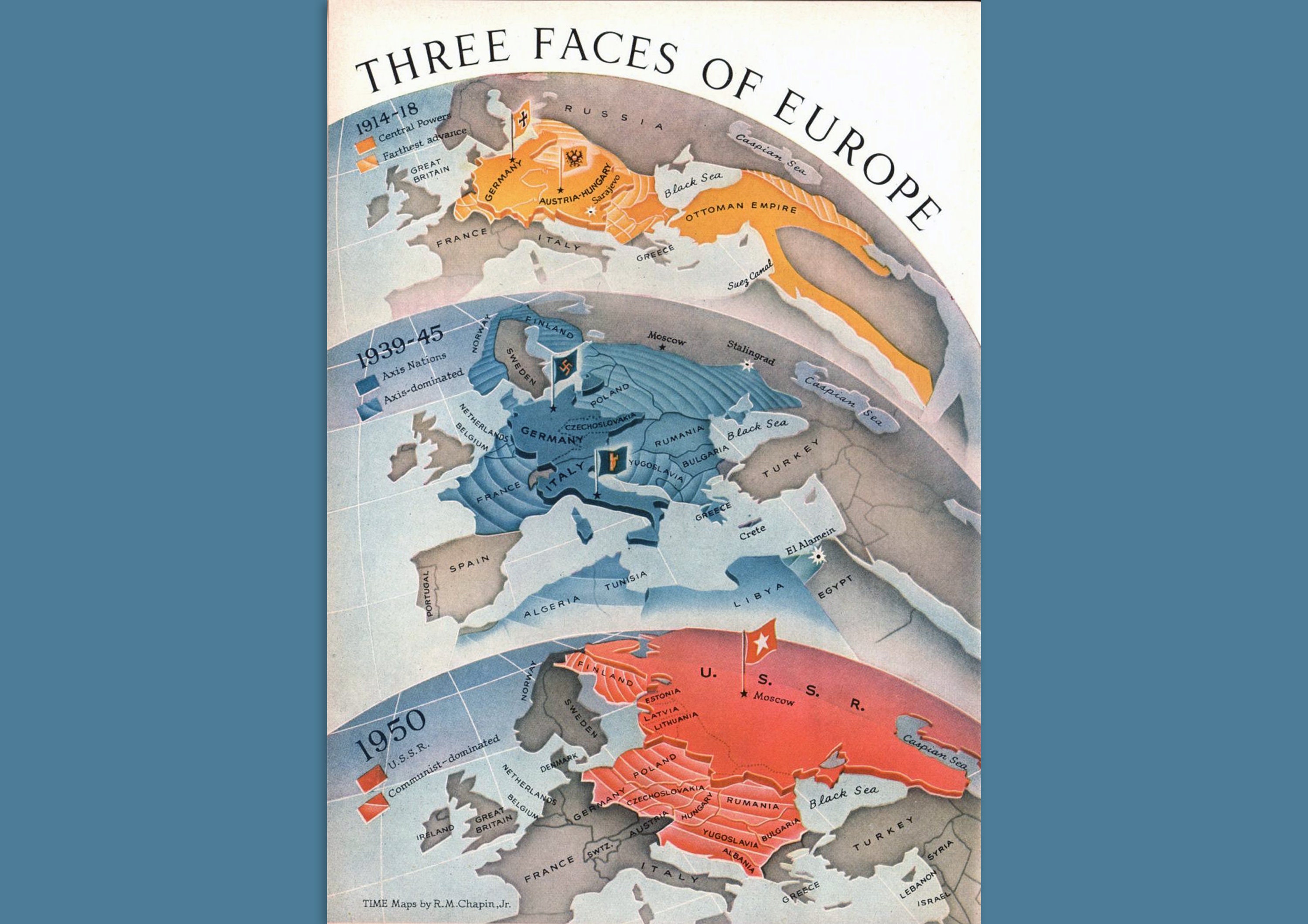 Three Faces of Europe, World War 1, World War 2 and Cold War - Time ...