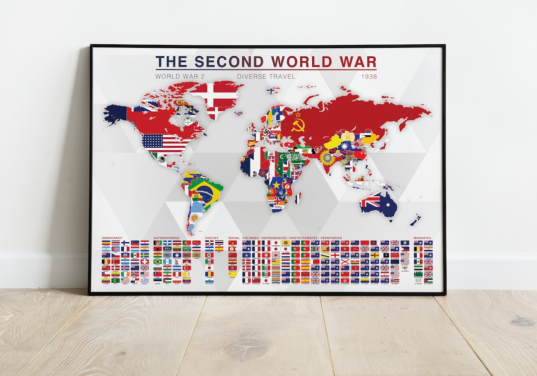 Map World War 2 Flags