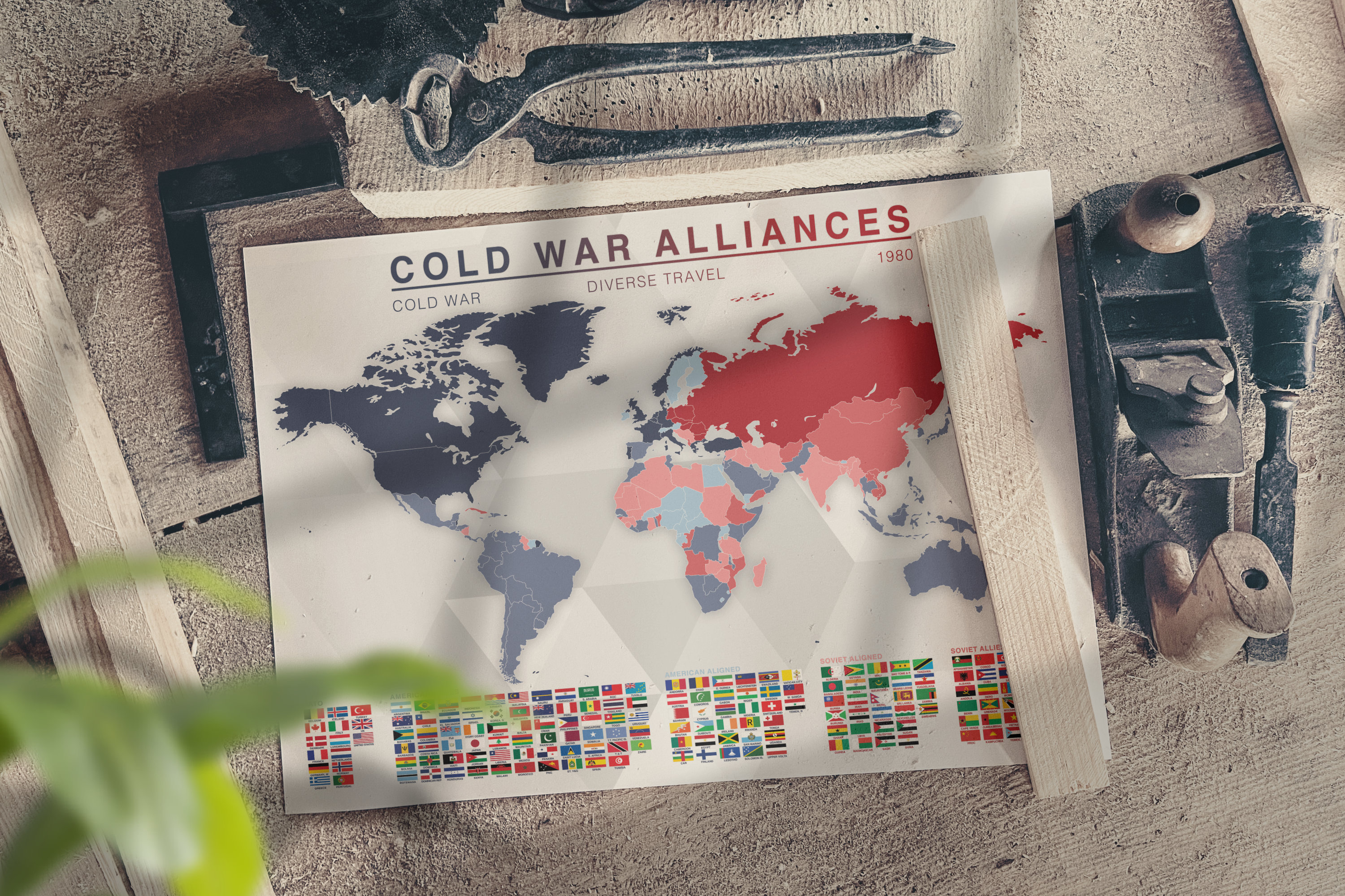 Cold War Alliances - World (1980) Map Print/sticker - Etsy