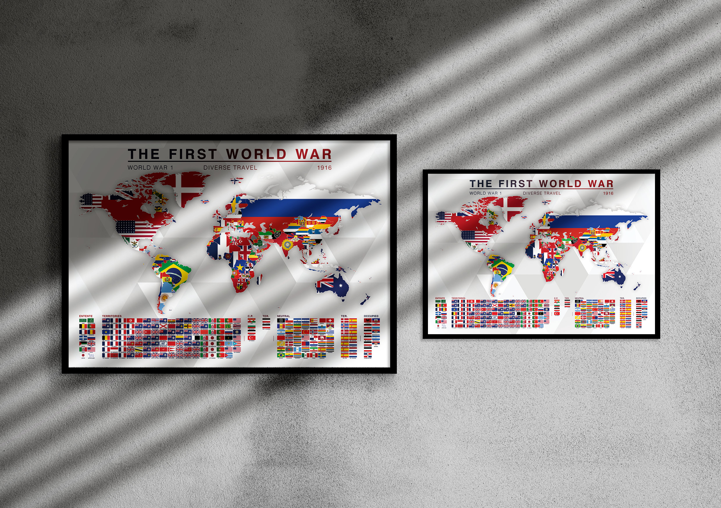 The First World War (18/09/1916) - Map Print - Etsy