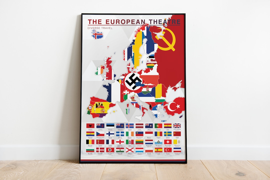 The European Theatre - Map Print - Etsy