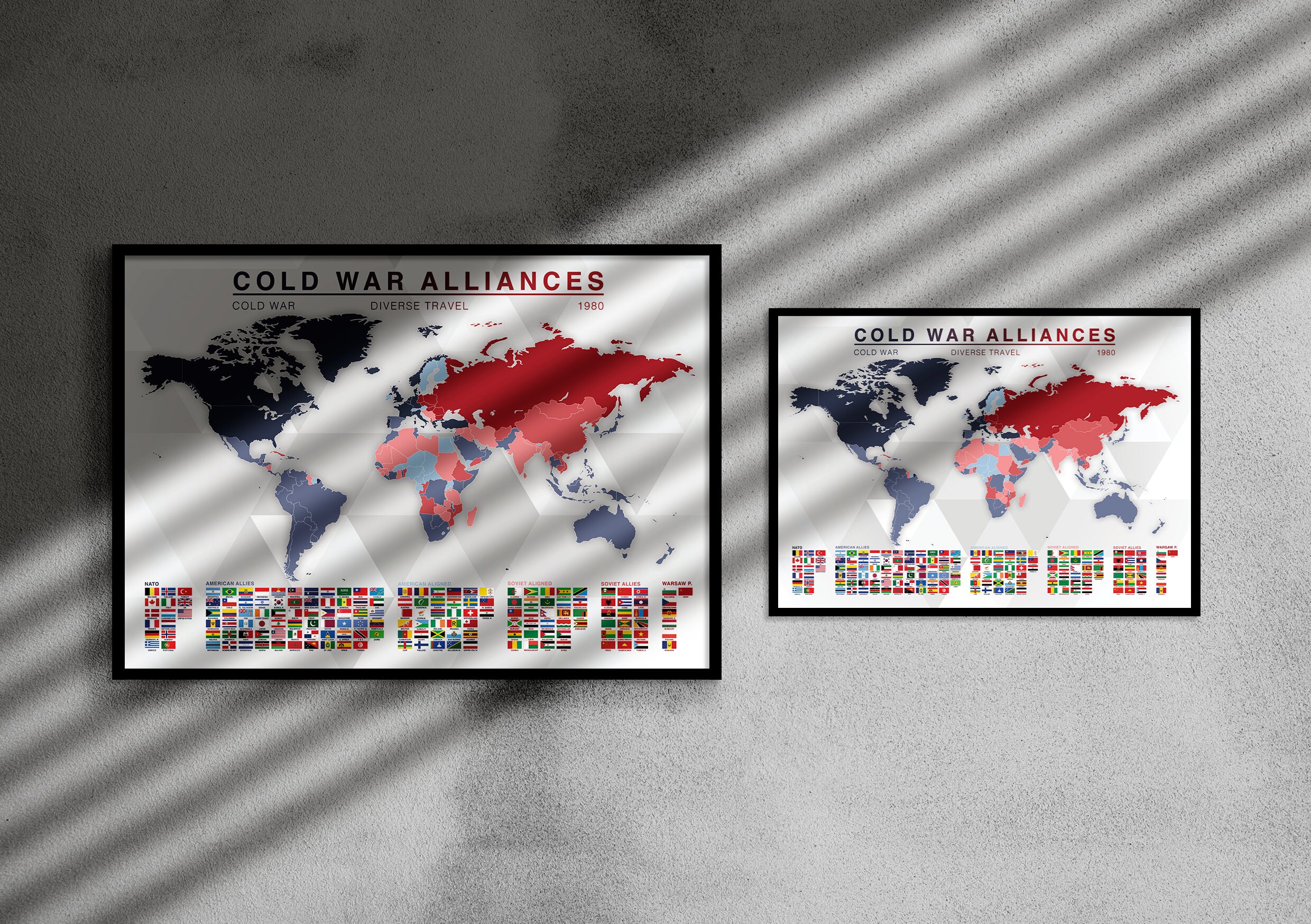 Cold War Alliances - World (1980) Map Print/sticker - Etsy