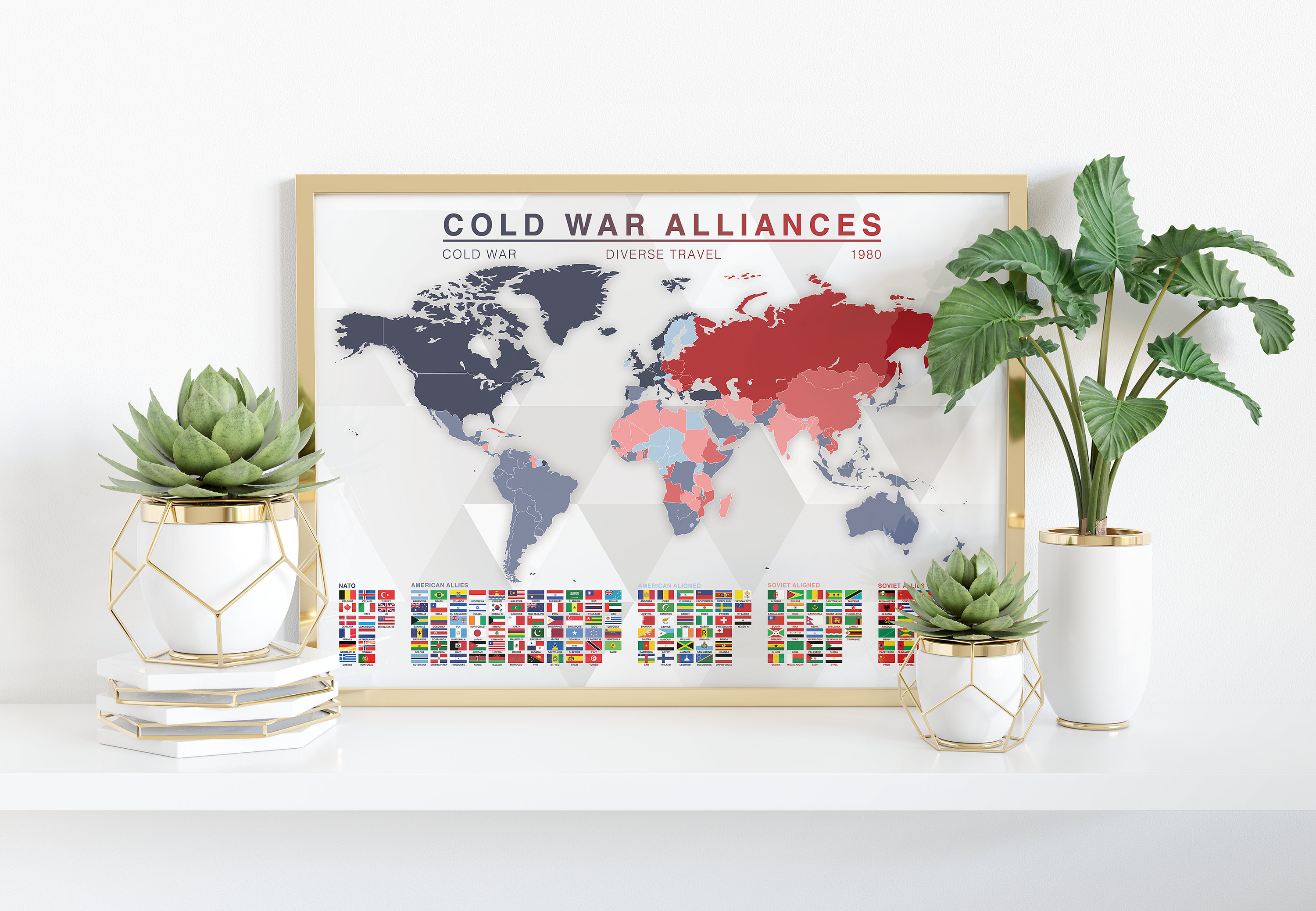 Cold War Alliances - World (1980) Map Print/sticker - Etsy
