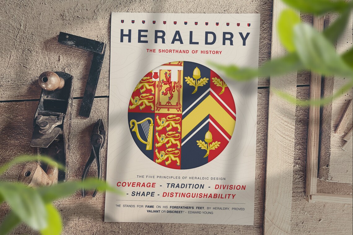 Heraldry - Professional Coat of Arms Design Print (gift/office/dorm ...