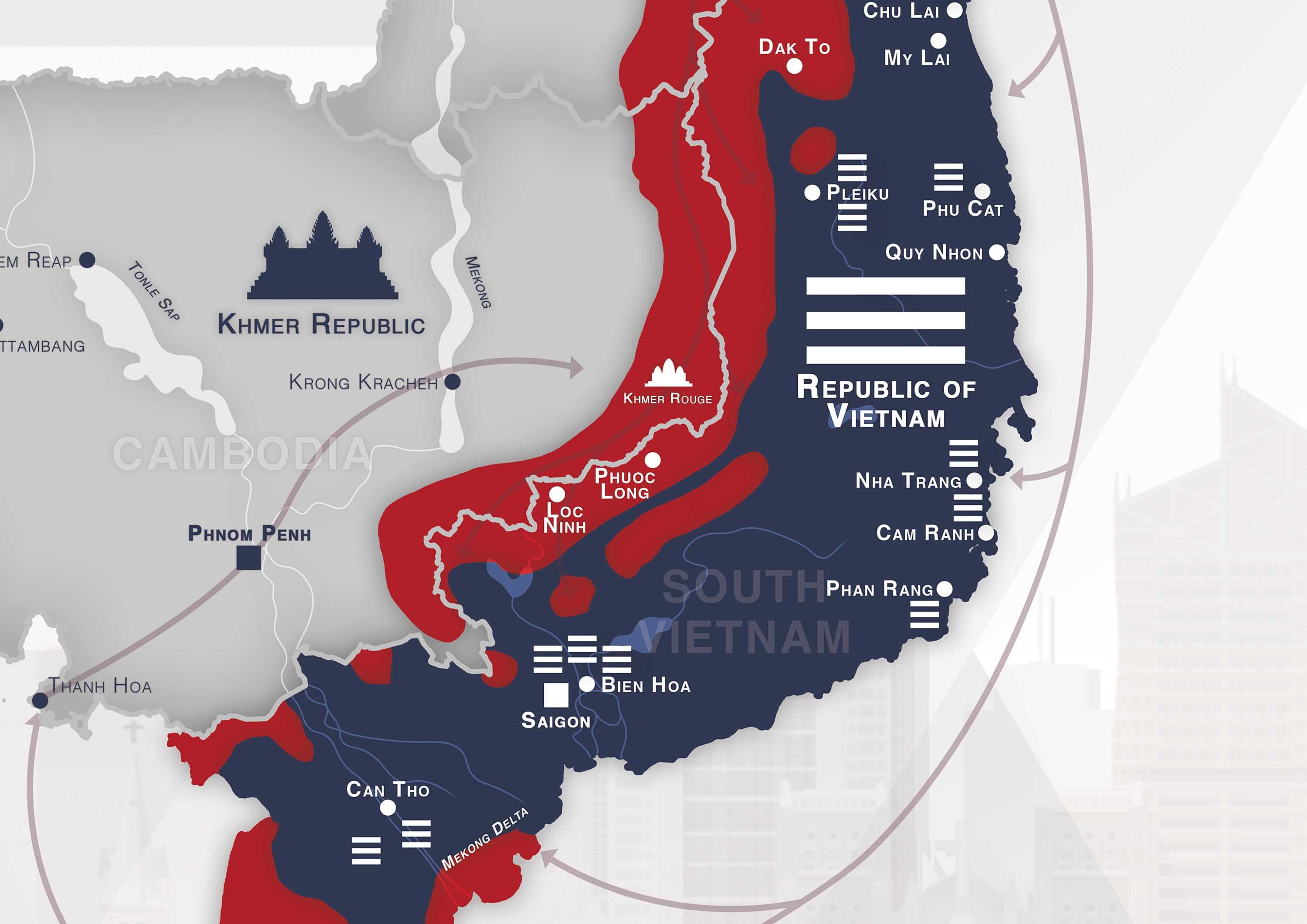 The Vietnam War (1974) - Cold War Map/sticker Print - Etsy