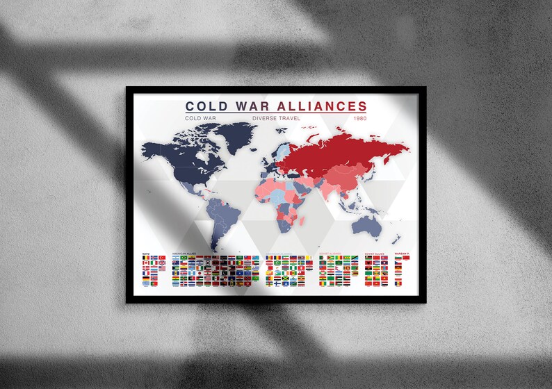 Cold War Alliances - World (1980) Map Print/sticker - Etsy