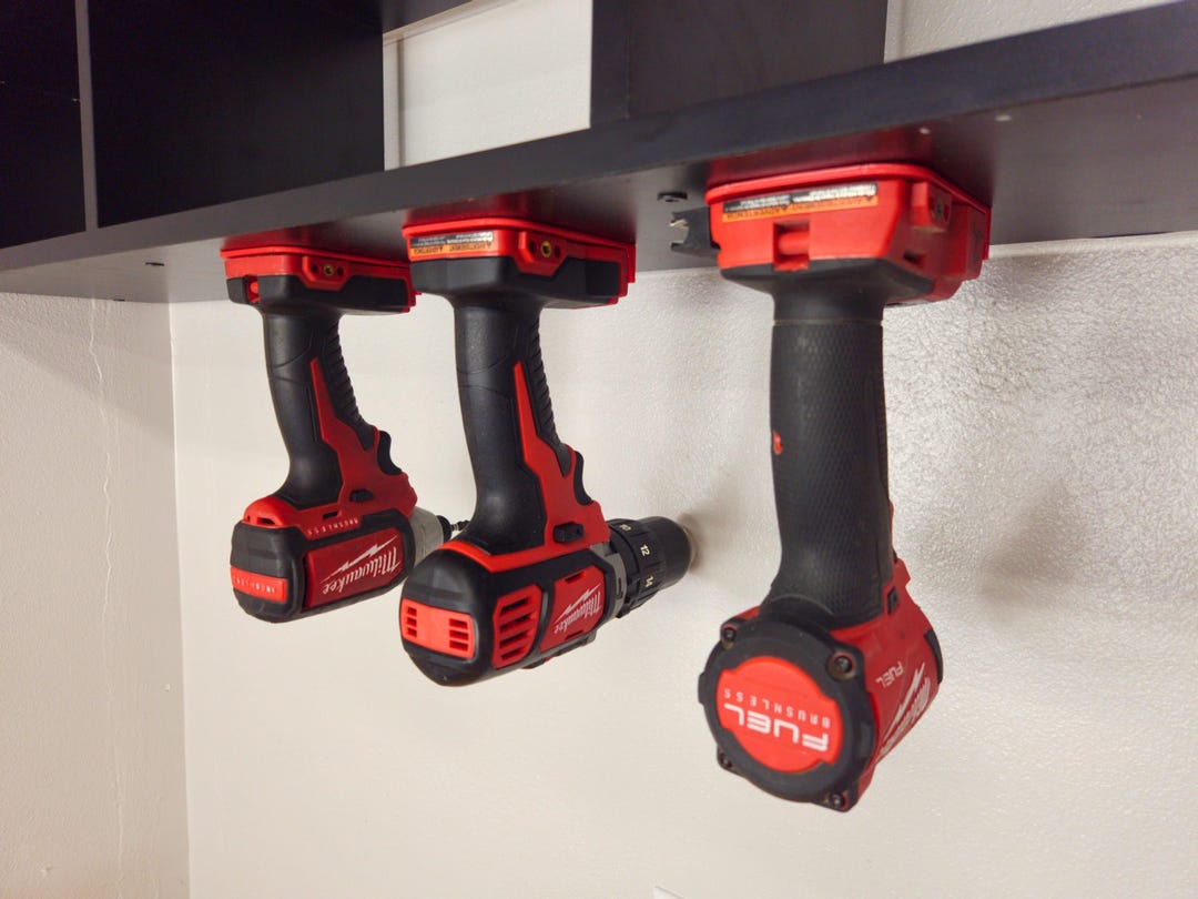 Milwaukee M18 Tool Mount (5 Pack), Wall or Cabinet Holder, Space Saving ...
