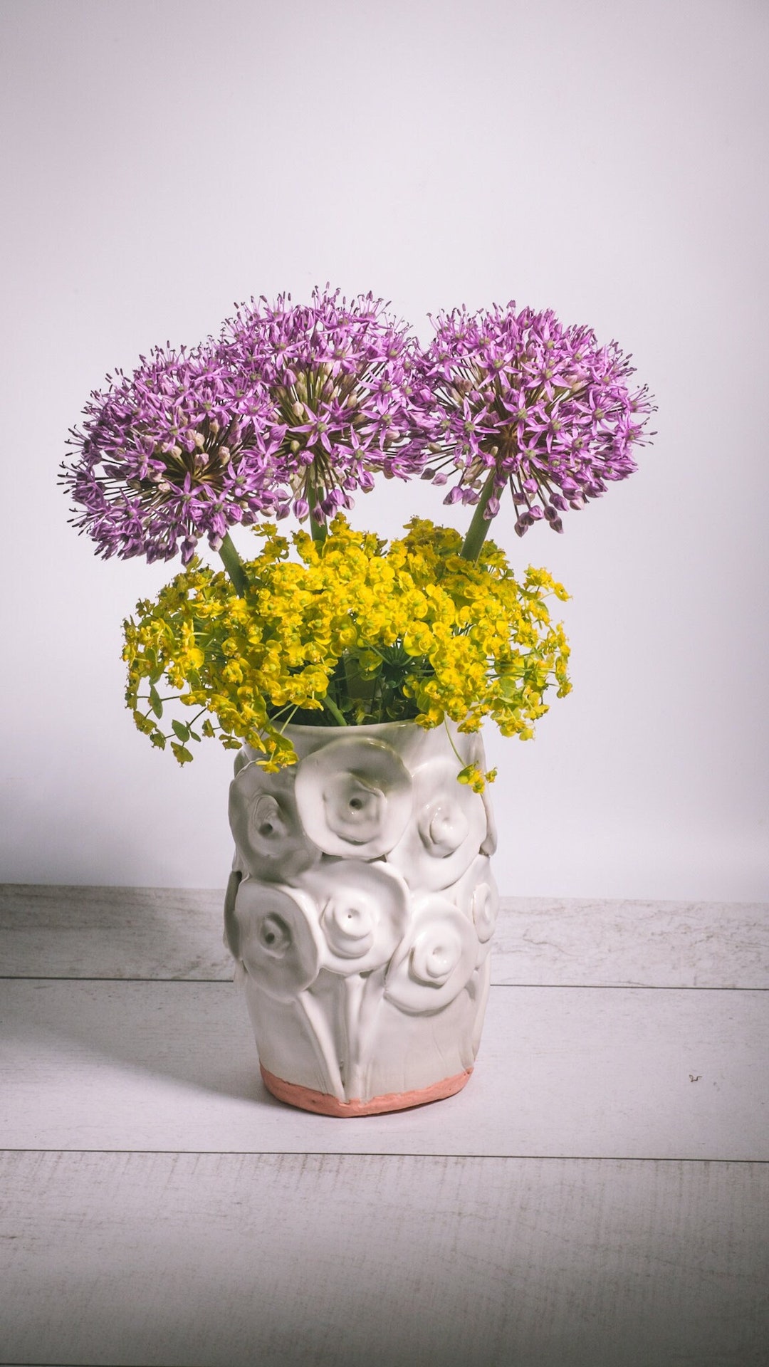 Handmade Porcelain Flower Vase Covered in Posies - Etsy