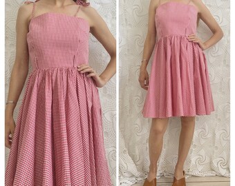 Red Checkered Dress - Etsy