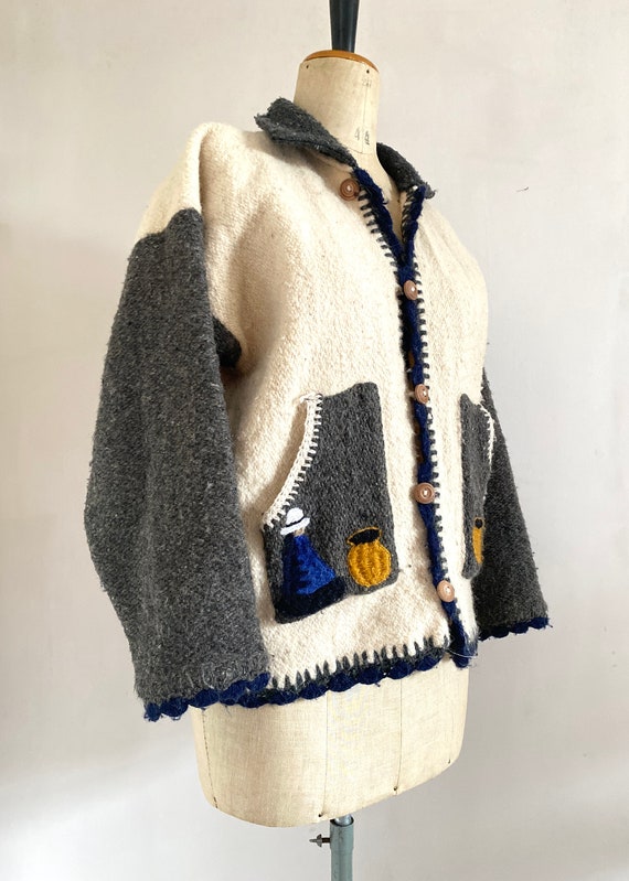 Vintage 70s wool embroidered Peruvian jacket - vinta… - Gem