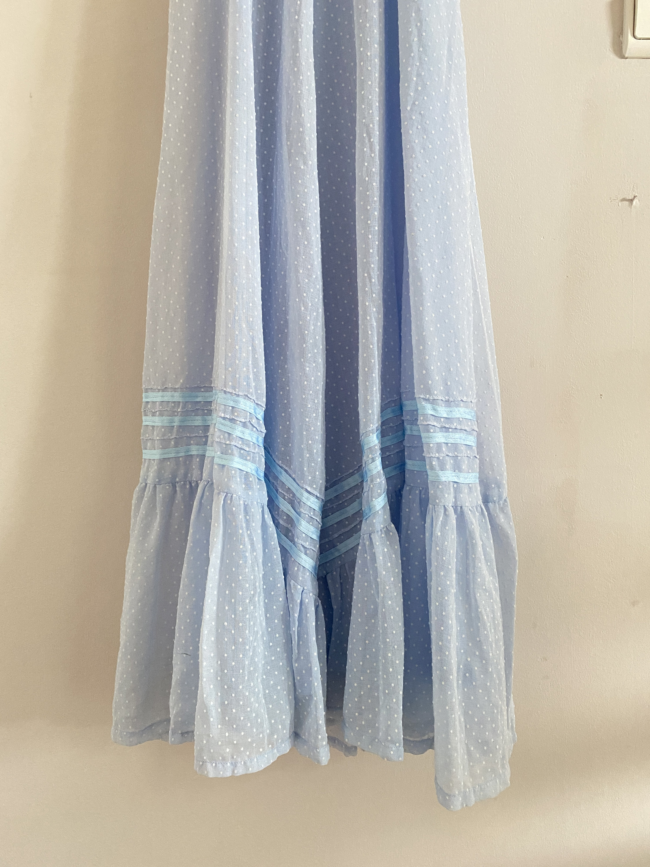 1970s cotton sky blue prairie dress vintage prairie dress | Etsy