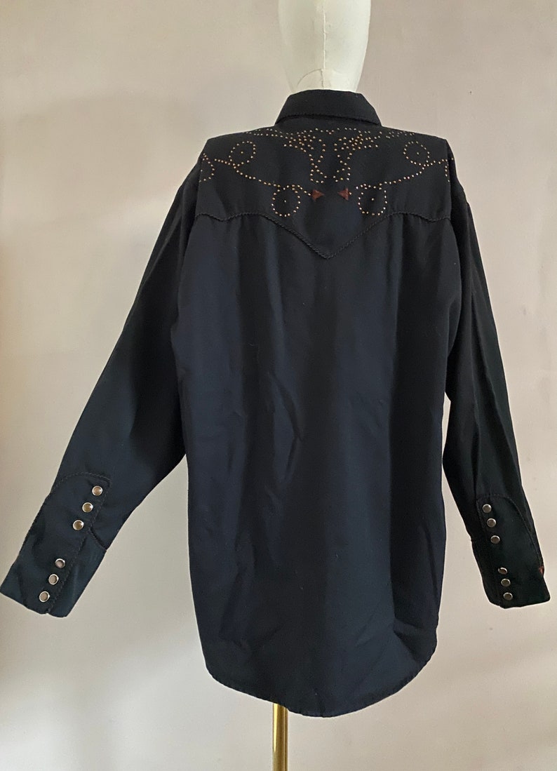 Vintage 90s Scully Black Western Blouse 1990s Cowboy Shirt With Studs ...