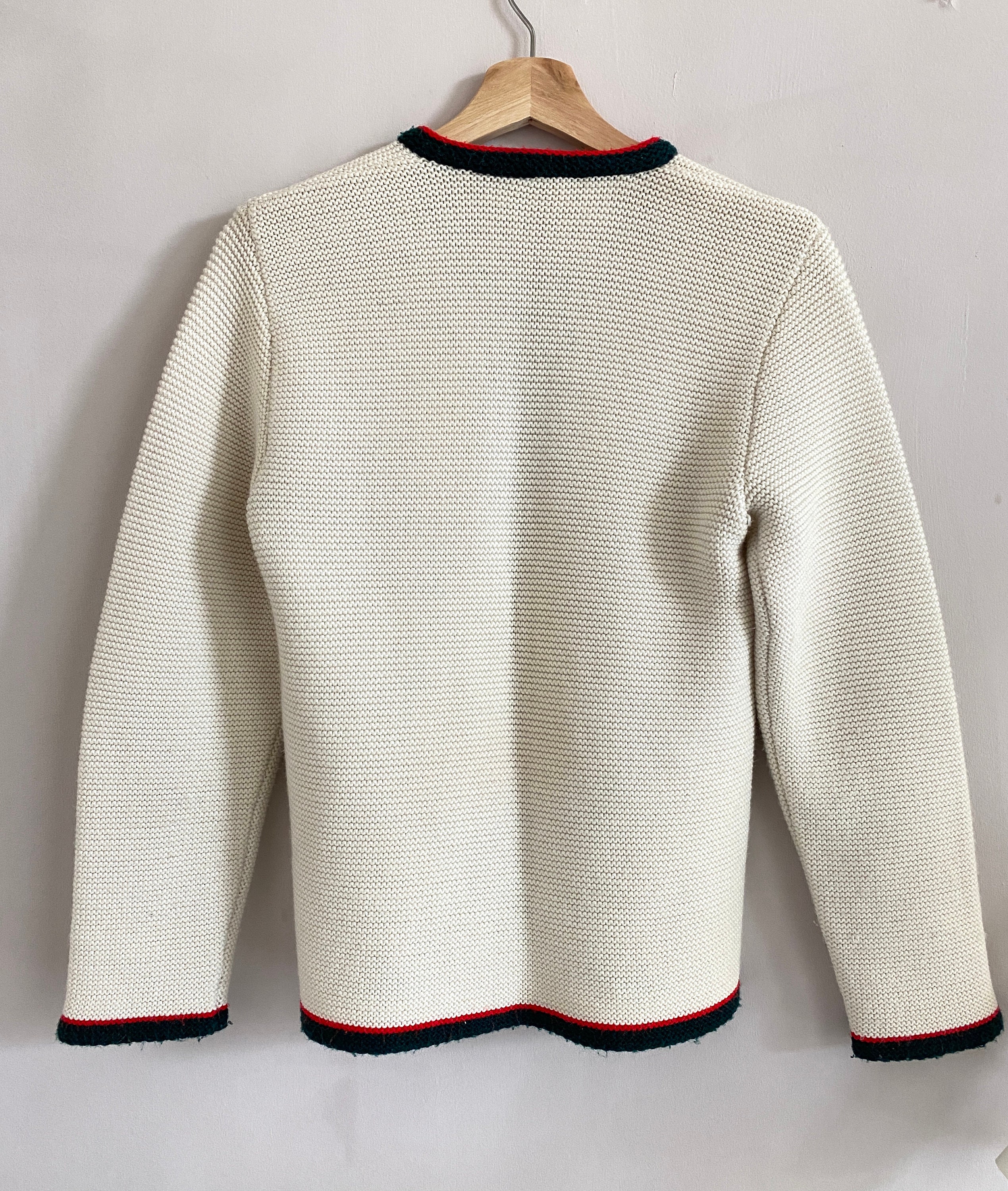 Vintage Woolen Knitted Austrian Sweater With Embroidered Flowers ...