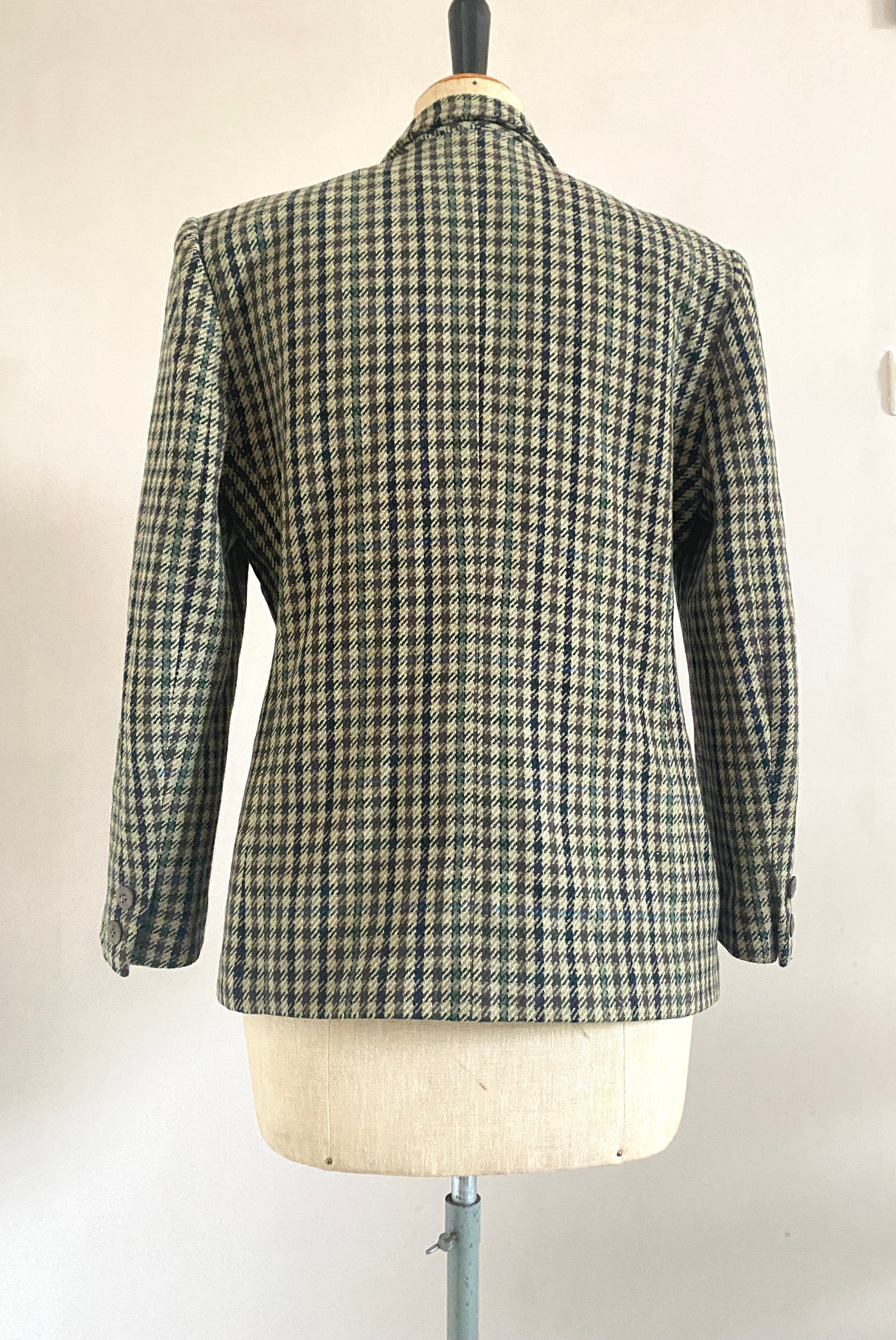 Vintage 1970s Wool Checkered Blazer - Vintage 70s Checked Blazer ...
