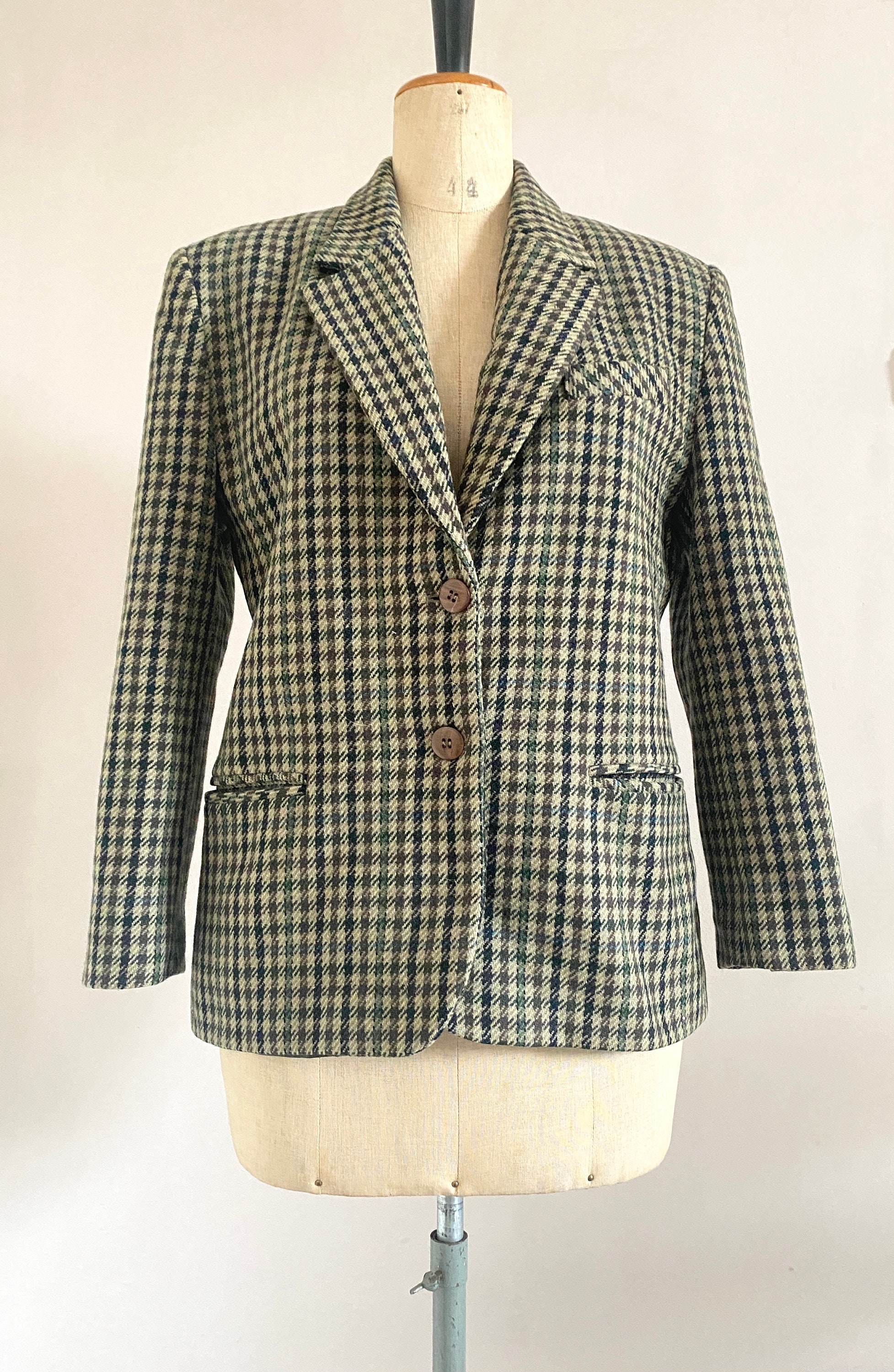Vintage 1970s Wool Checkered Blazer - Vintage 70s Checked Blazer ...