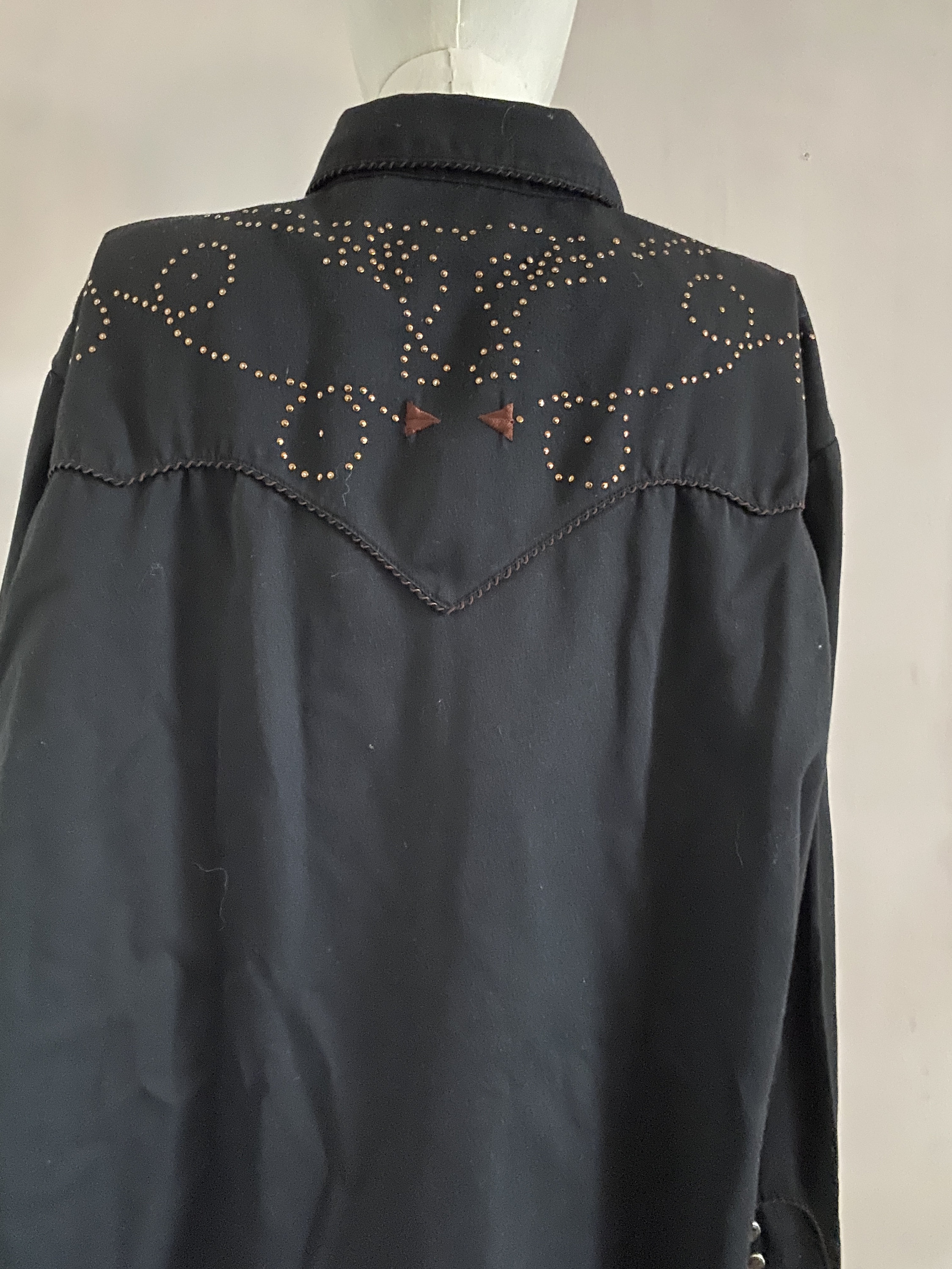 Vintage 90s Scully Black Western Blouse 1990s Cowboy Shirt With Studs ...