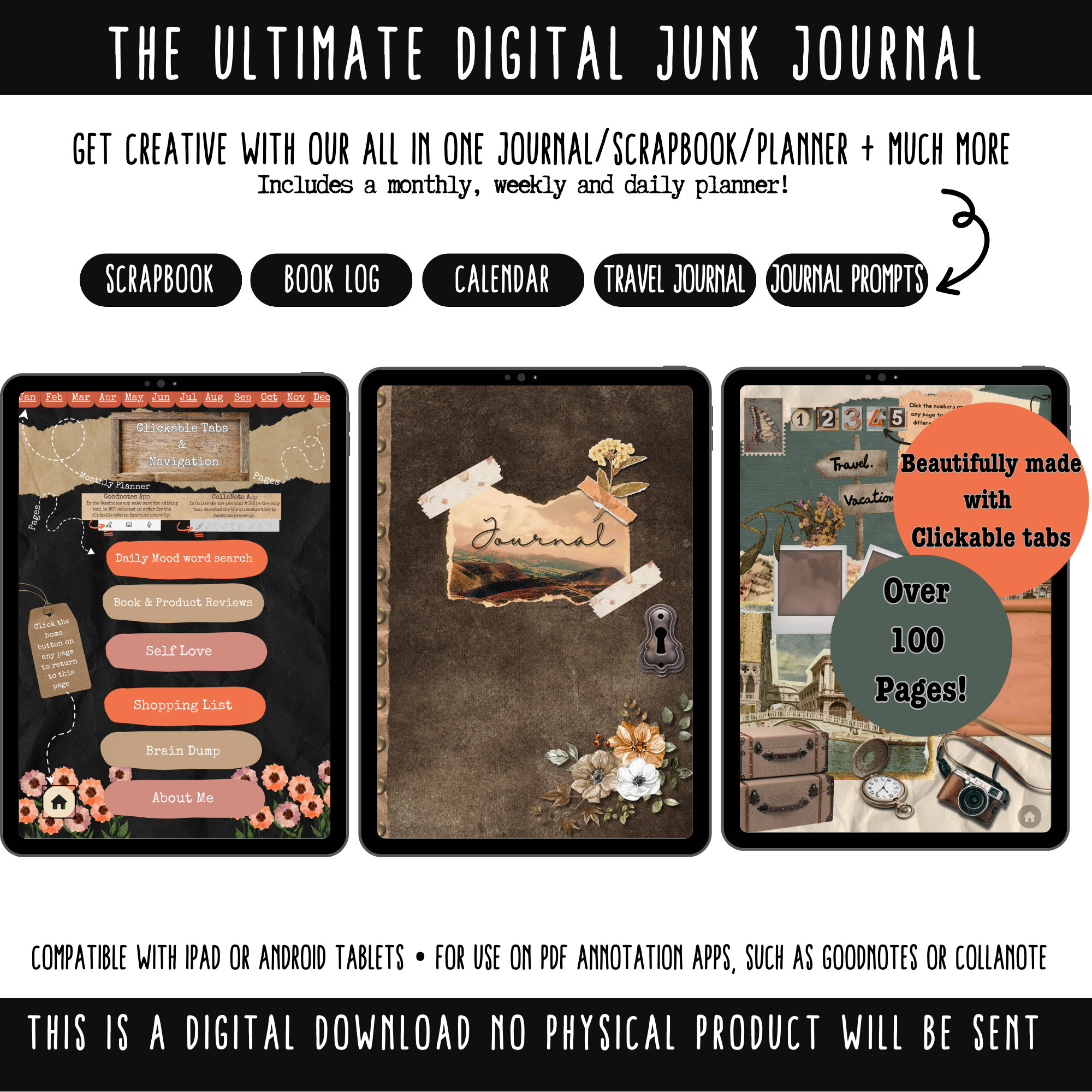 Digital Junk Journal, Digital Planner, Digital Diary, Goodnotes Journal ...