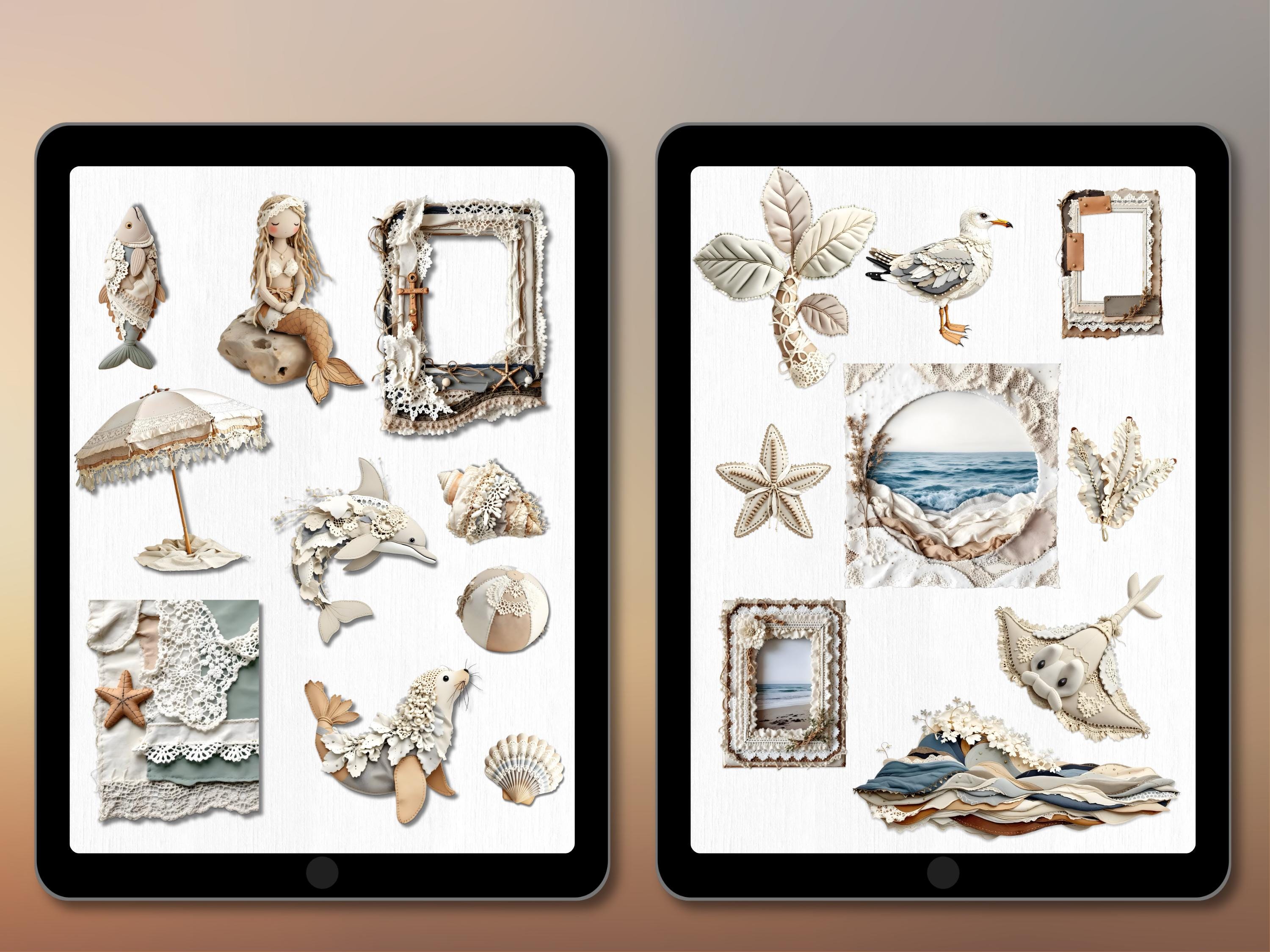 120 Realistic Coastal Beach Themed Digital Stickers | Includes ...