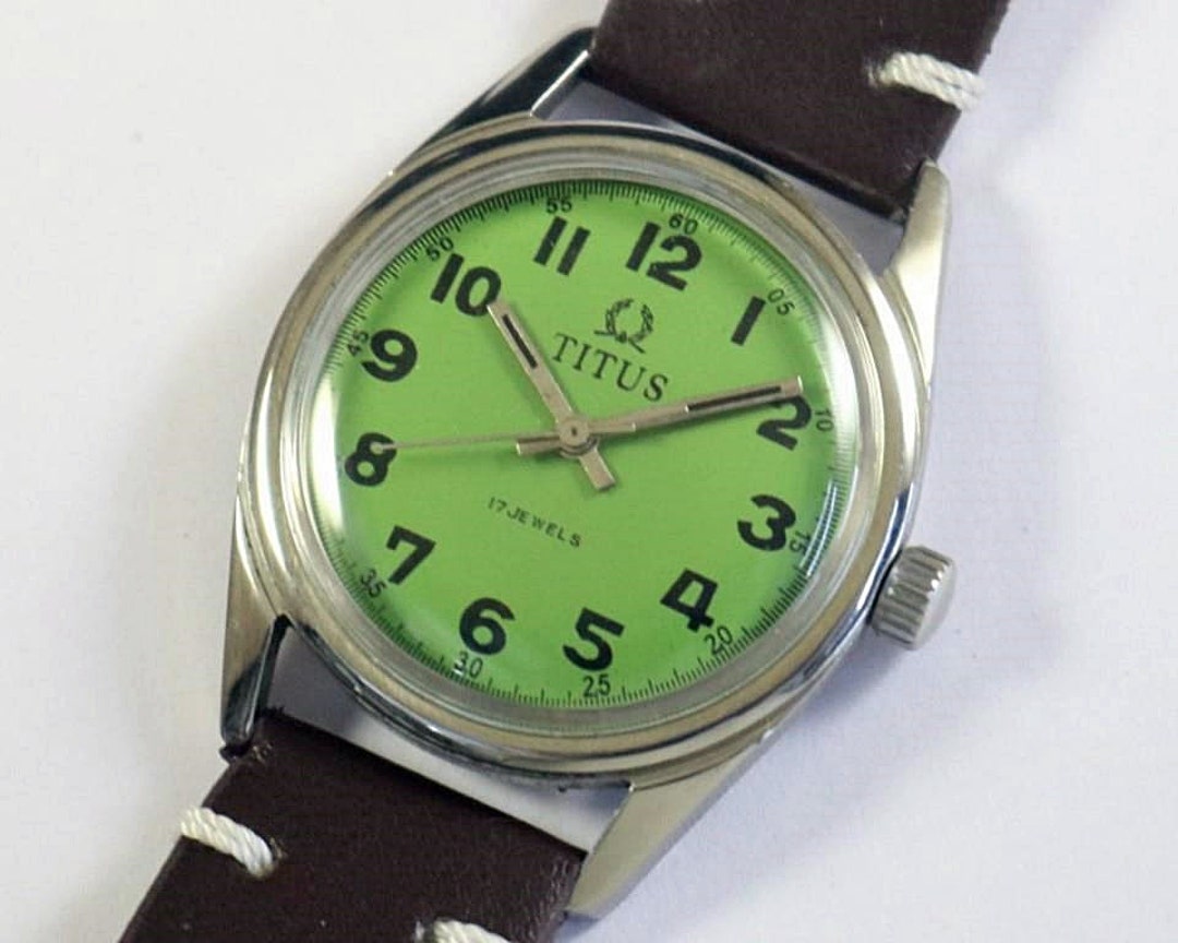 Vintage Titus Swiss Made Hand Winding Mens Wrist Watch Mechanical ...
