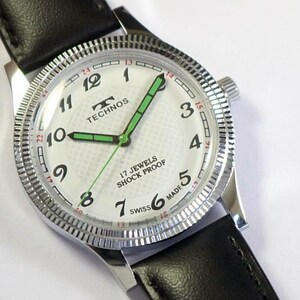 Vintage Technos Swiss Made Hand Winding Mens Wrist Watch Mechanical ...