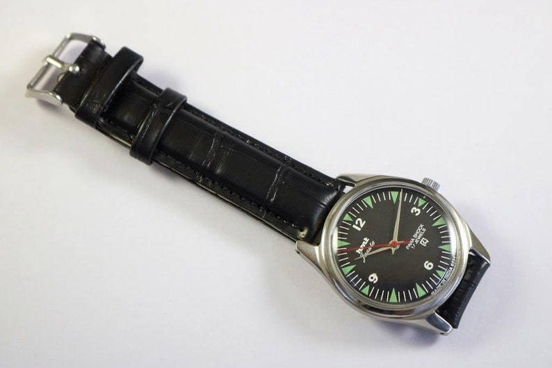 Vintage HMT Janata Bespoke Black Dial Indian Hand Winding Mens Wrist ...