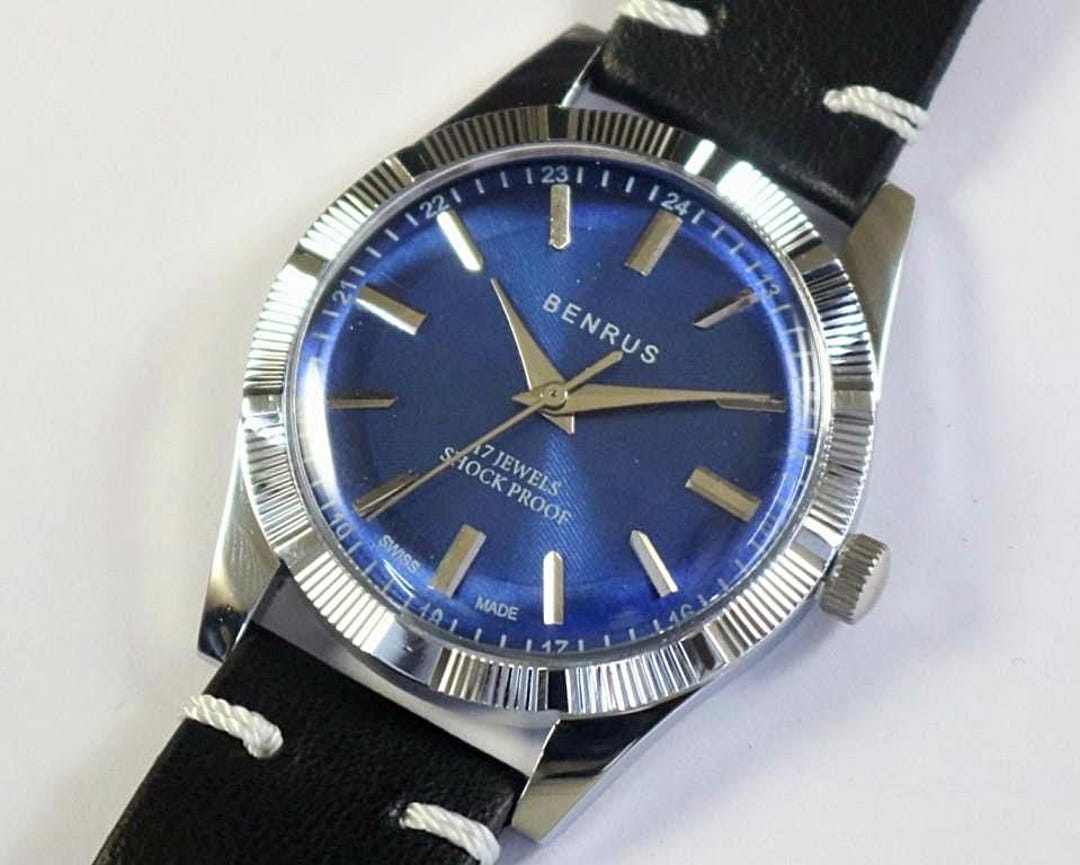 Vintage Refurbished Benrus Swiss Made Hand Winding Mens Wrist Watch ...