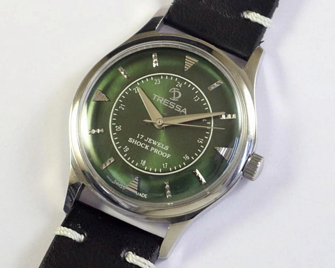 Vintage Tressa Swiss Made Hand Winding Mens Wrist Watch Mechanical ...