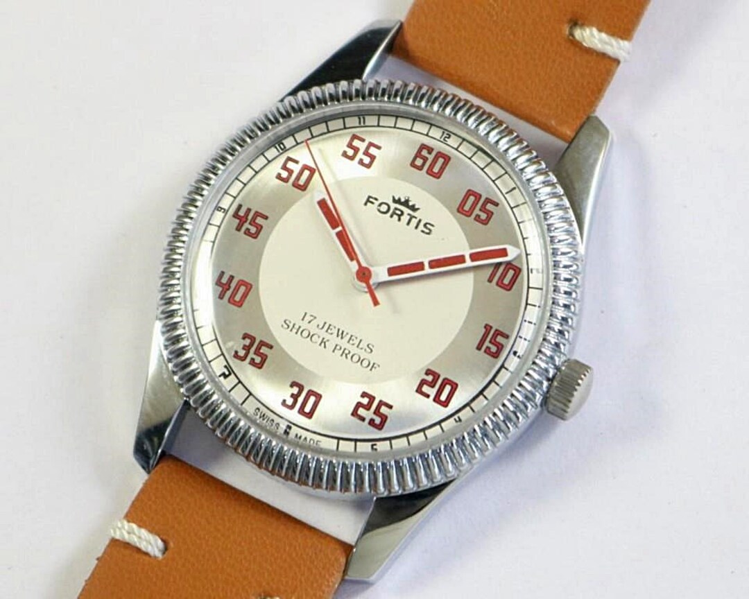 Vintage Fortis Swiss Made Hand Winding Mens Wrist Watch Silver Dial ...