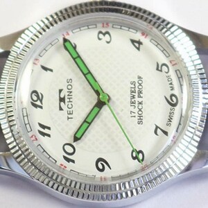 Vintage Technos Swiss Made Hand Winding Mens Wrist Watch Mechanical ...