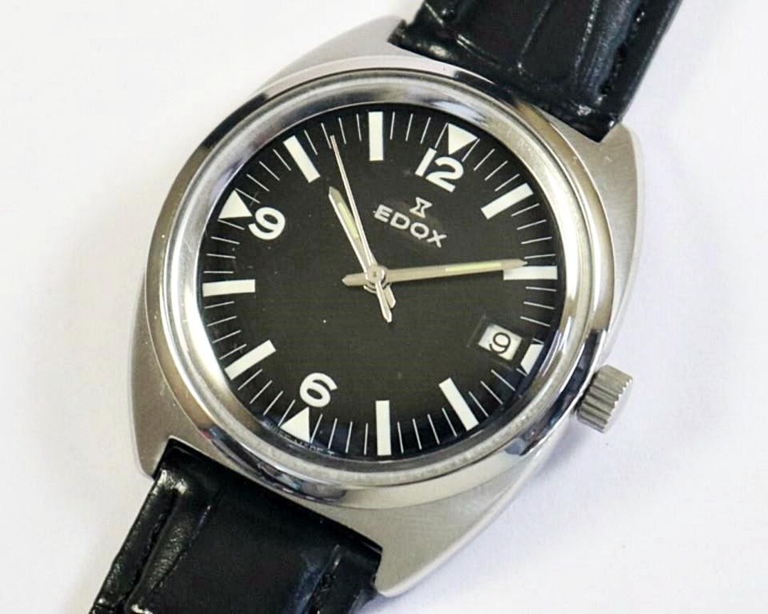 Vintage Edox Automatic Swiss Made Mens Wrist Watch Caliber AS1903 Circa ...