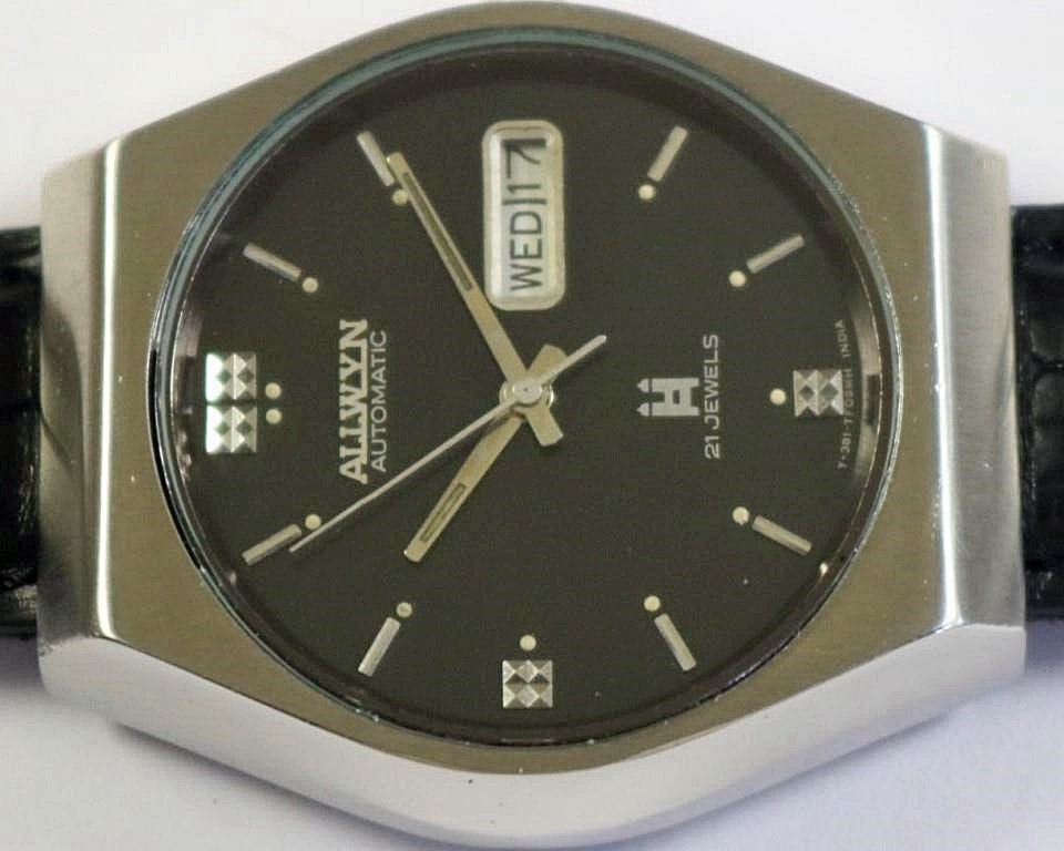 Vintage Allwyn Automatic Indian Mens Wrist Watch Mechanical 21 Jewels ...