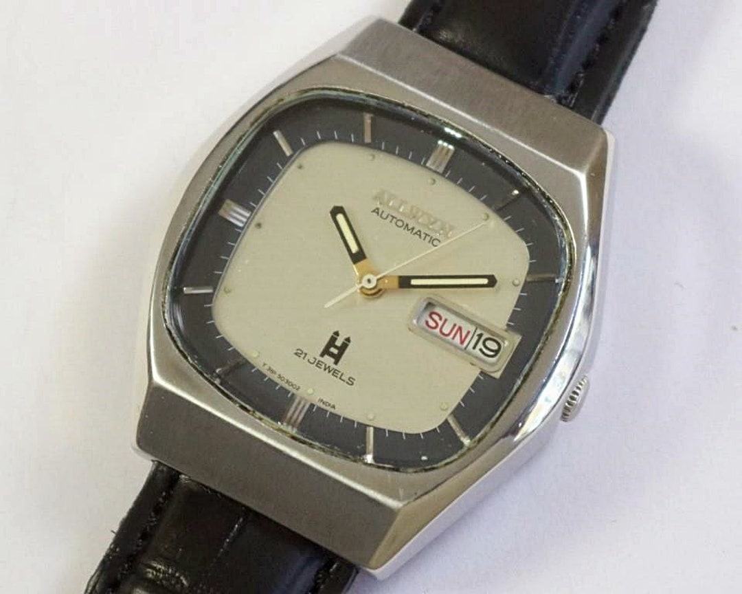 Vintage Allwyn TV Dial 21J Automatic Indian Mens Wrist Watch Mechanical ...