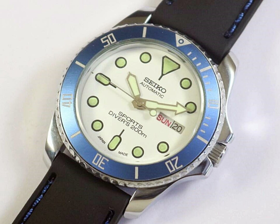 Seiko Diver Style MOD Automatic Japan Mens Wrist Watch Rotating Bezel ...