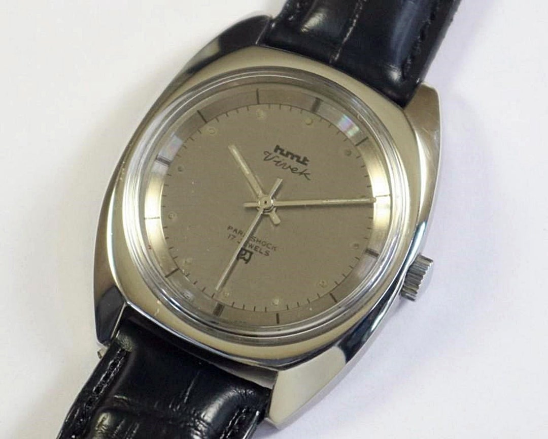 Vintage HMT Vivek Indian Hand Winding Mens Wrist Watch Mechanical ...